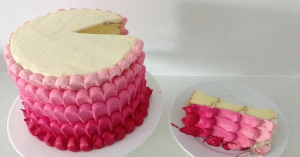HowToCookThat : Cakes, Dessert & Chocolate | Pink Ombre Cake Recipe How ...
